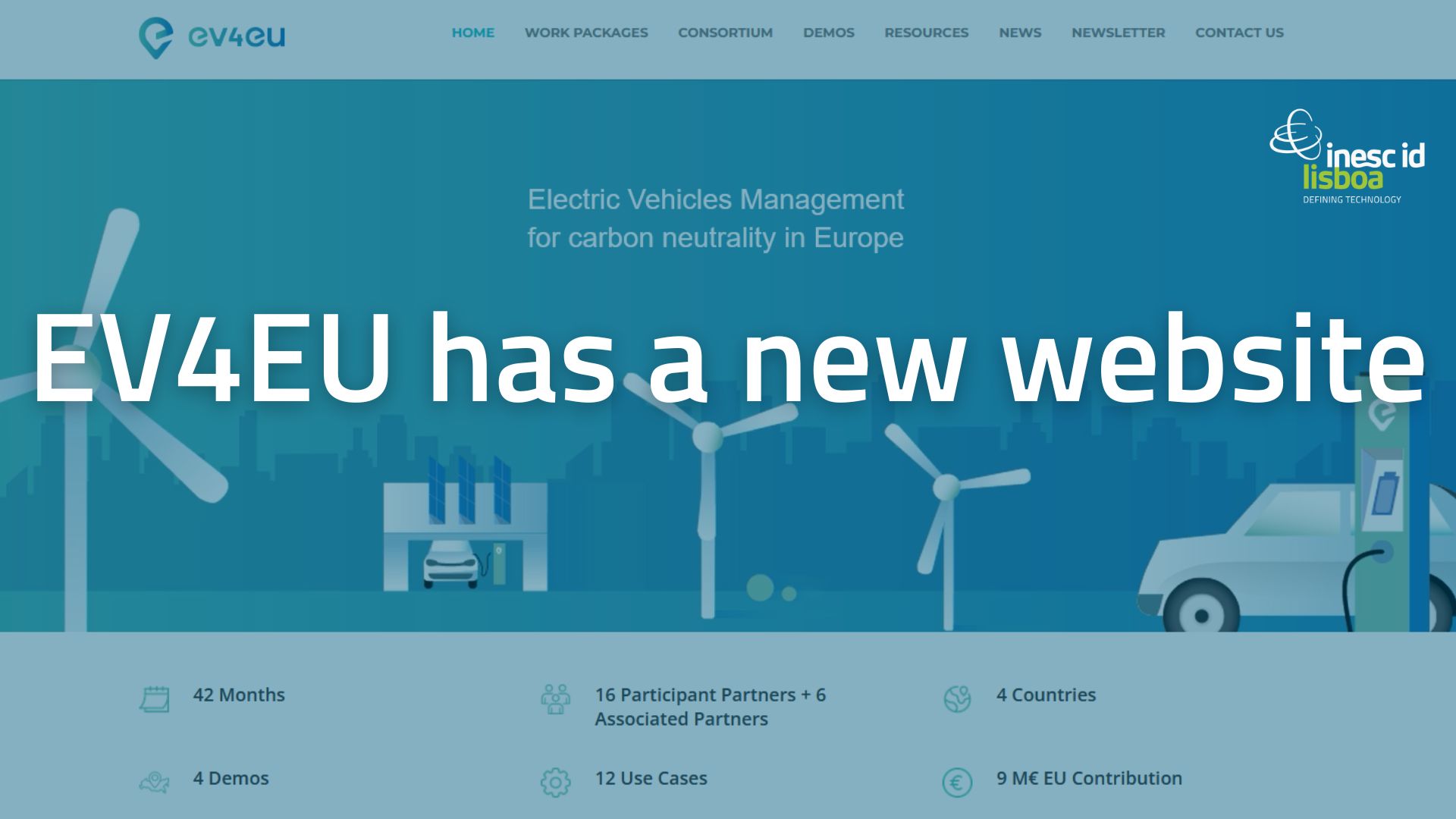 EV4EU's new website is up: more on the massification of electric vehicles - INESC-ID